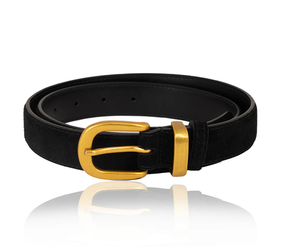Suede Belt - 18k Gold Plated Buckle – Minimal Lady Jewels